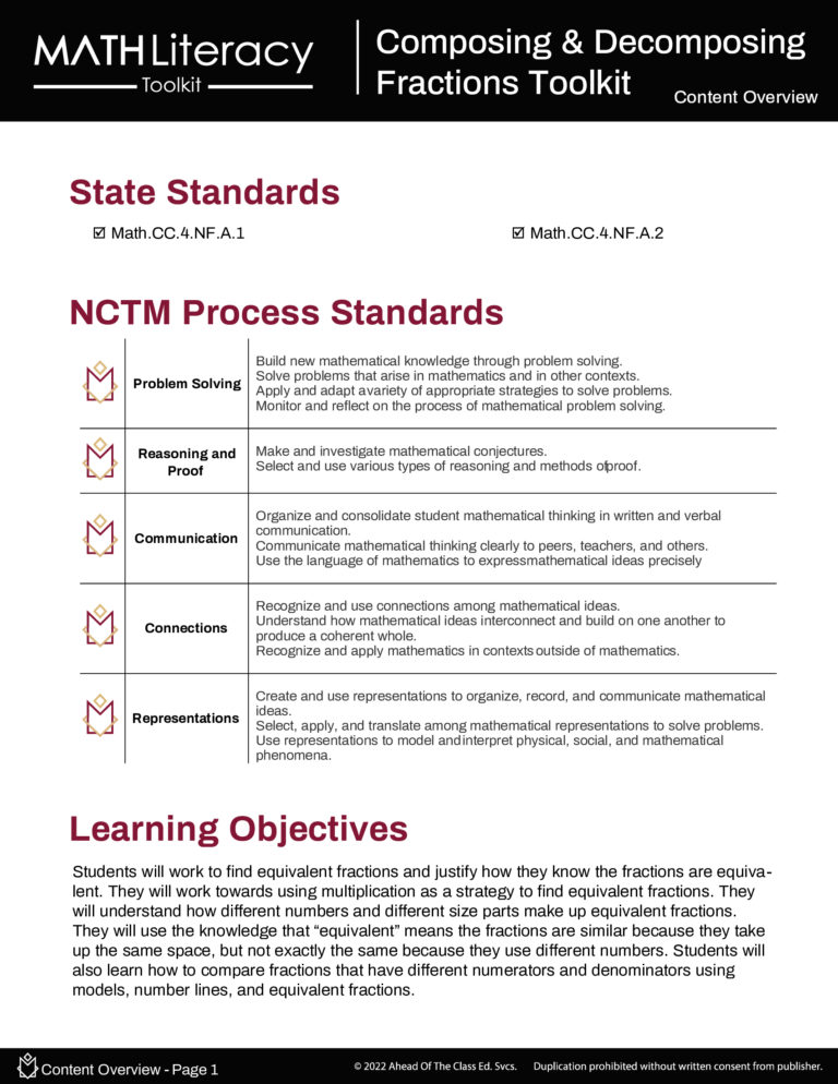 Composing and Decomposing Fractions Toolkit - ProActiveEd