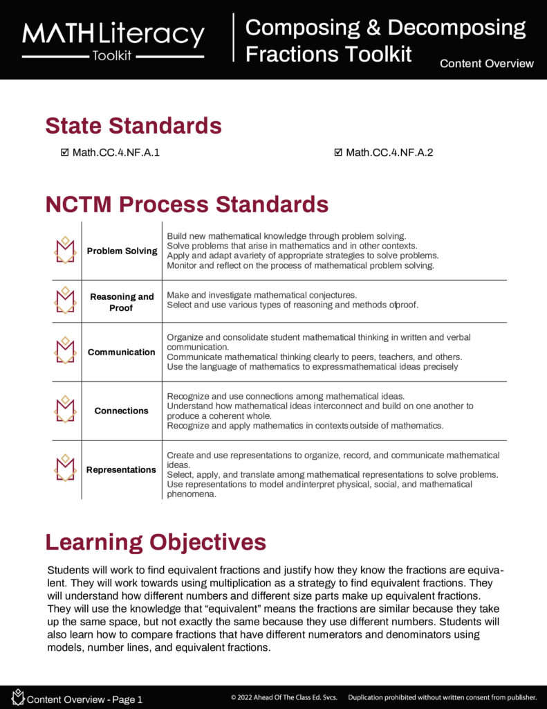 Composing and Decomposing Fractions Toolkit - ProActiveEd