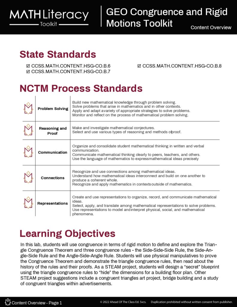 Congruence and Rigid Motion - ProActiveEd