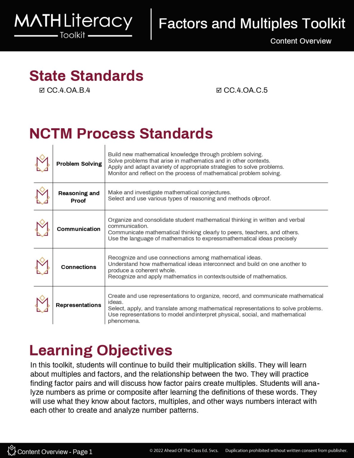Factors and Multiples Toolkit - ProActiveEdProActiveEd