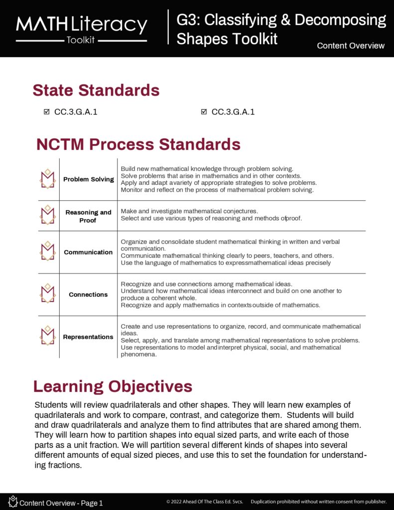Classifying and Decomposing Shapes Toolkit - ProActiveEd