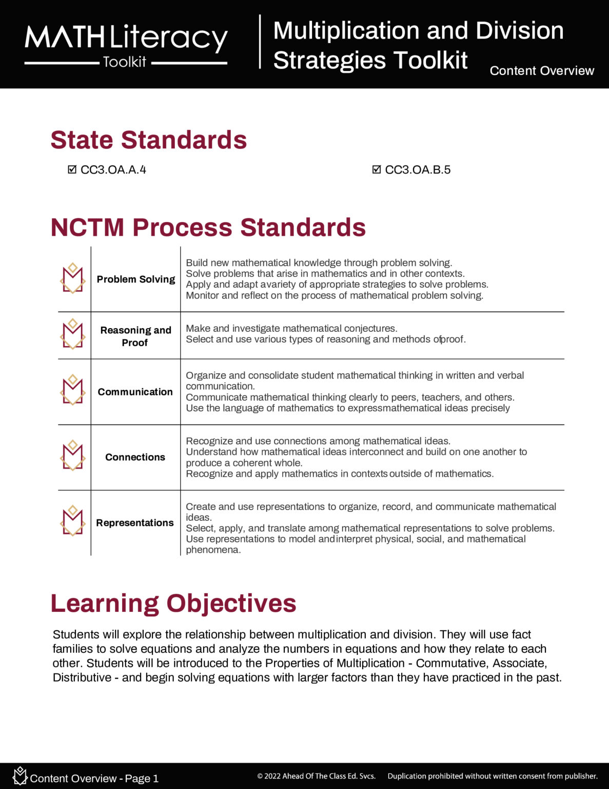 Multiplication and Division Strategies Toolkit - ProActiveEd